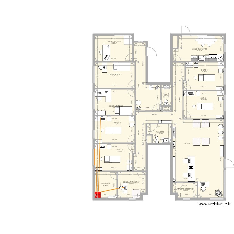 Hopital - Plan dessiné par Iheb Dridi