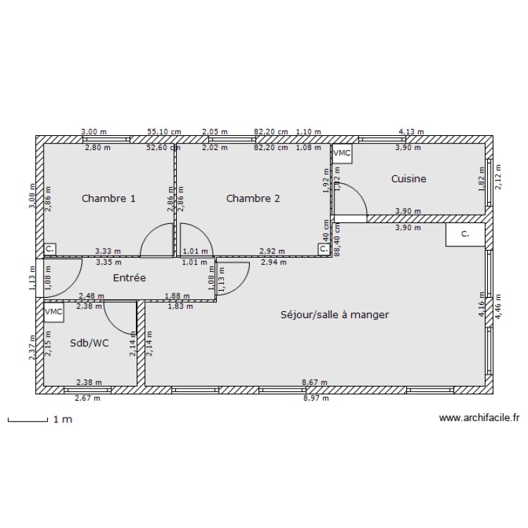 Plan – Plan appartement N°2 1er étage (dimensions – Par Alolo ️ ...