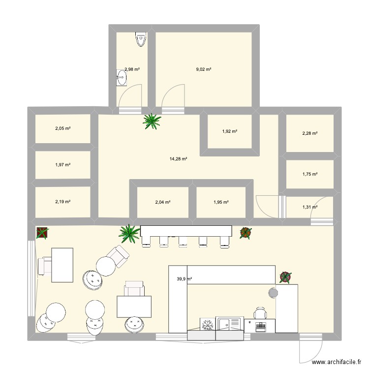 Projet MAXISOM 80m2 - Plan dessiné par Maxisom