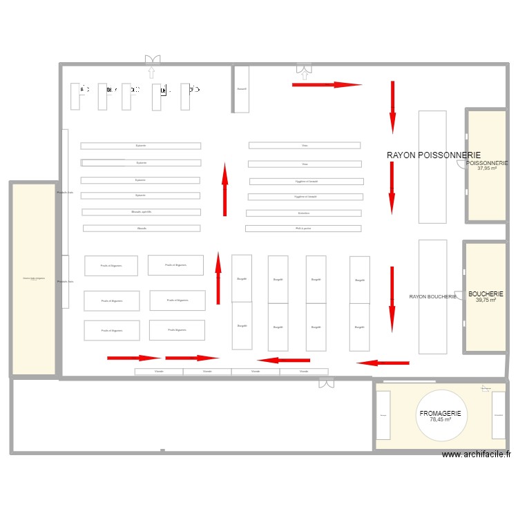 Carrefour hypermarché - Plan dessiné par ADAYLIN