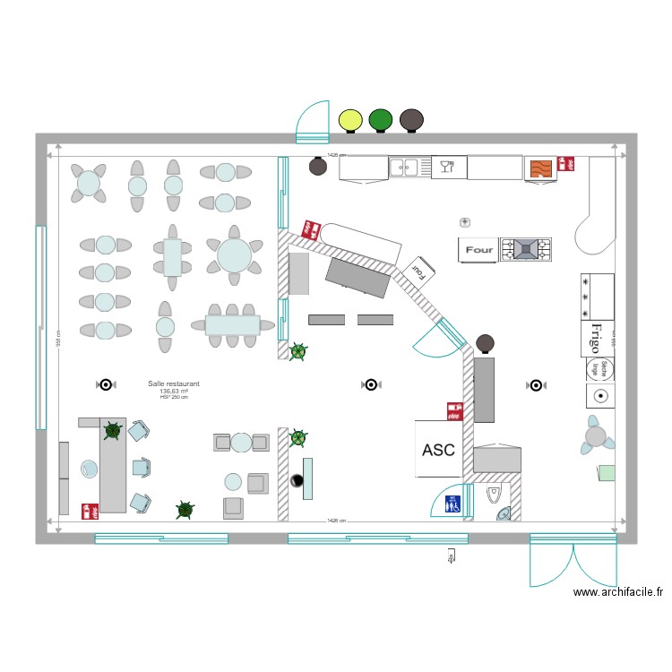 RDC - Plan 1 pièce 137 m2 dessiné par ret2021