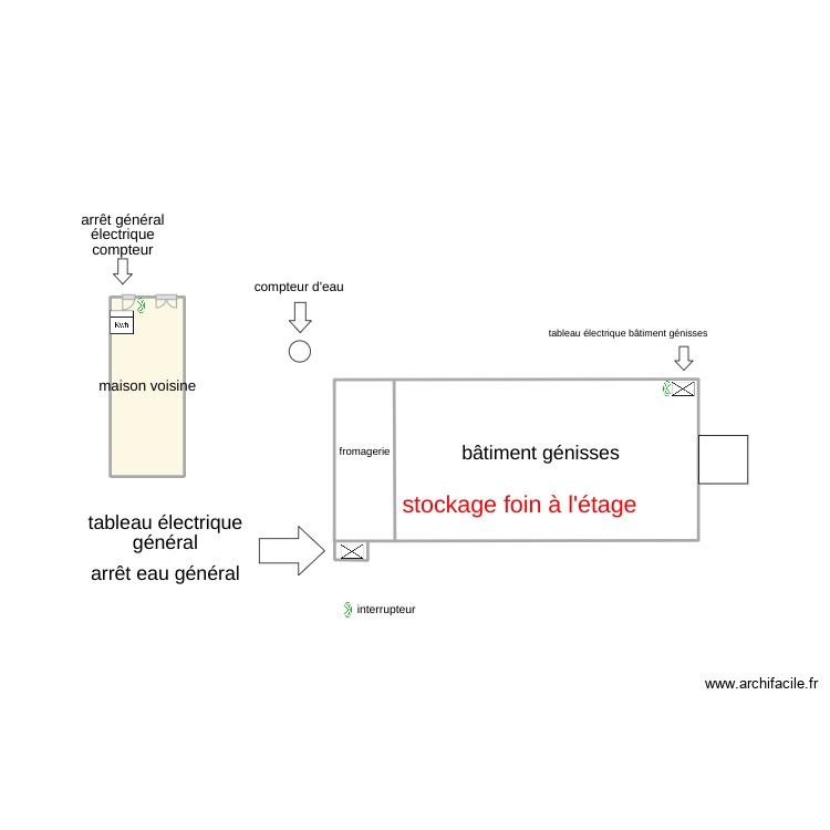 plan ferme 1 - Plan 1 pièce 2 m2 dessiné par gadiolet romain
