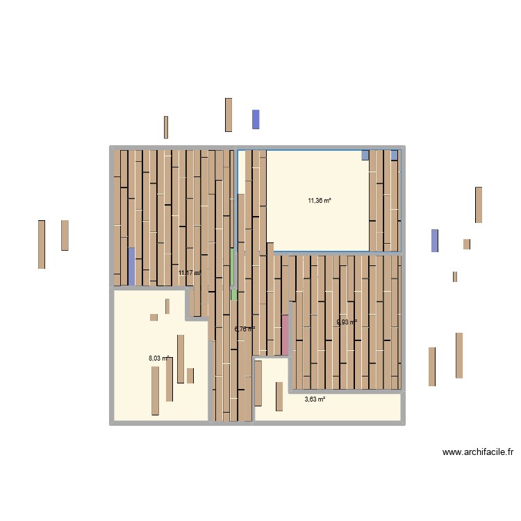 calepinage départ chambre - Plan dessiné par Cypman