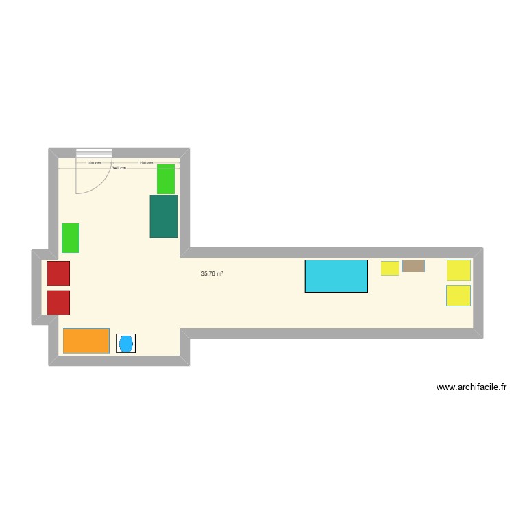 Plan laverie - Plan 1 pièce 36 m2 dessiné par CRC MAGASIN
