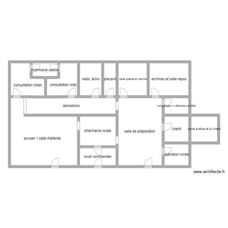 clinique - Plan 16 pièces 192 m2 dessiné par emeeuh