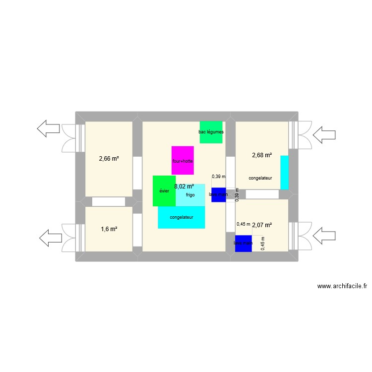 laboratoire alimentaire test... - Plan 5 pièces 17 m2 dessiné par Marionjlg