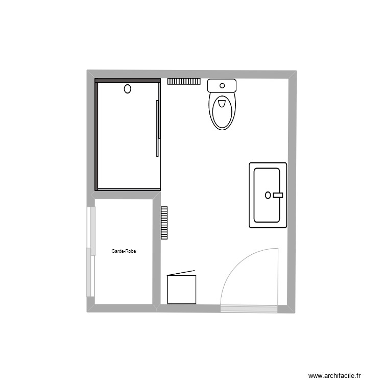 SDB - Plan 2 pièces 8 m2 dessiné par S22G