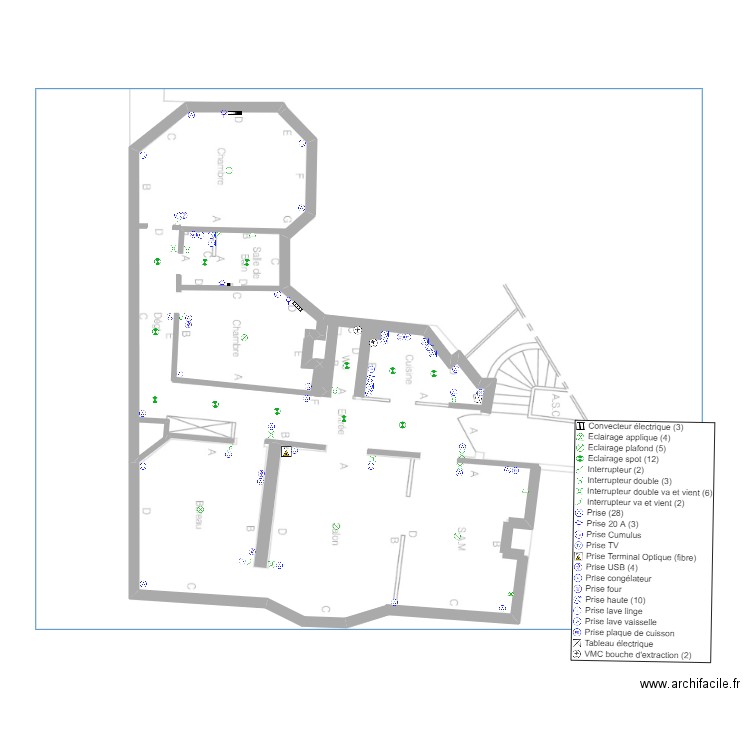 plan elec - Plan dessiné par all2bel