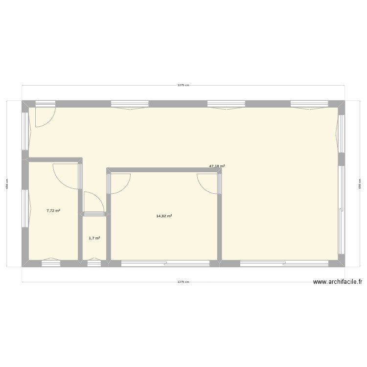 Etage1 - Plan 4 pièces 71 m2 dessiné par Joël Merker