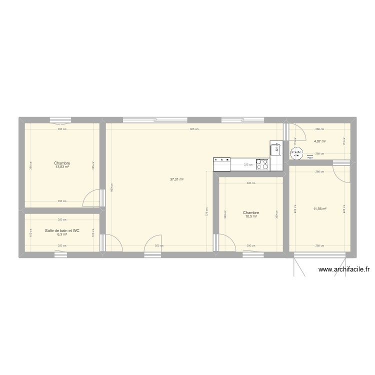 maison 1 90m2 - Plan dessiné par Knockaert101198