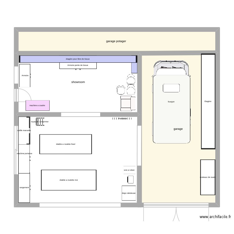 atelier - Plan 3 pièces 82 m2 dessiné par msanson