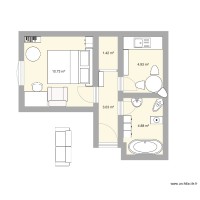 Studio 25m2 - Plan 5 pièces 24 m2 dessiné par leblanc2002