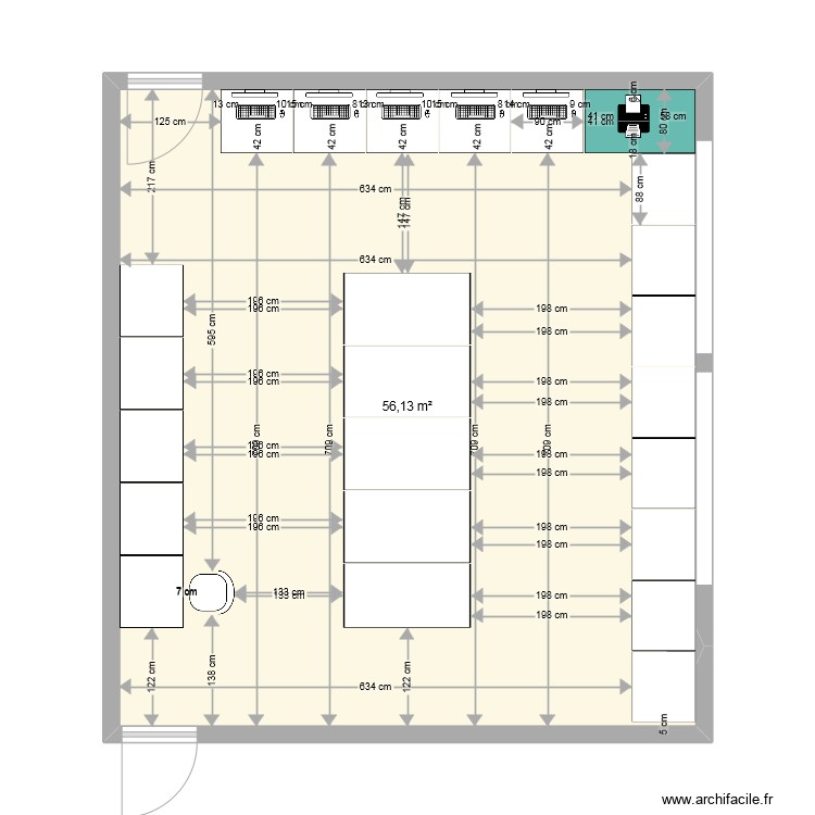 salle media - Plan 1 pièce 56 m2 dessiné par grinch47