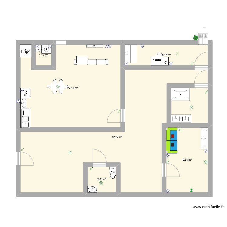 plan max - Plan 6 pièces 89 m2 dessiné par maxime Da Silva