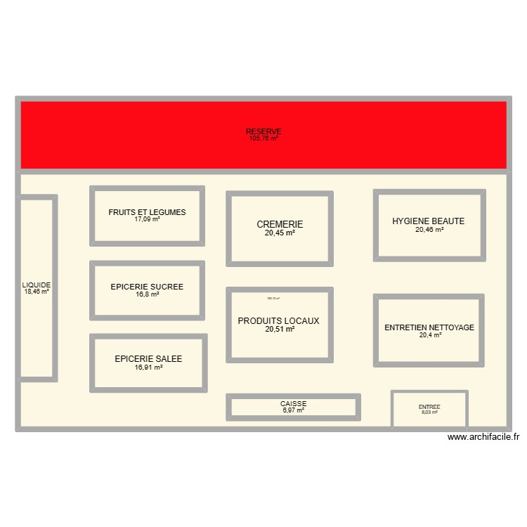 plan magasin - Plan 12 pièces 631 m2 dessiné par mstanguennec