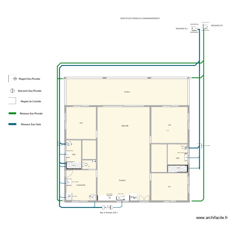 Plan VRD ASSAINISSEMENT FLEJO - Plan dessiné par lsvilla