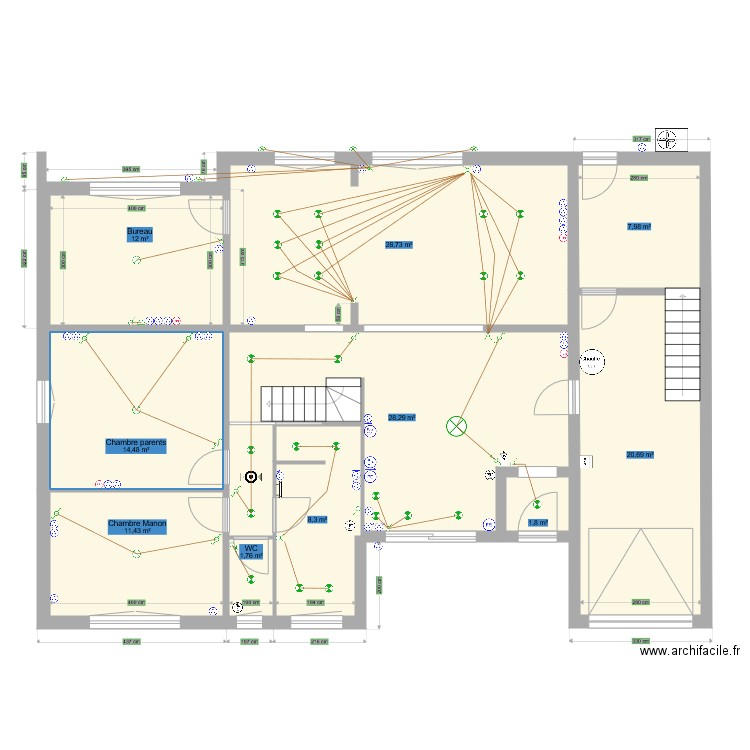 Mazeres 2205 RDC ELEC - Plan dessiné par Mazeres Lezons
