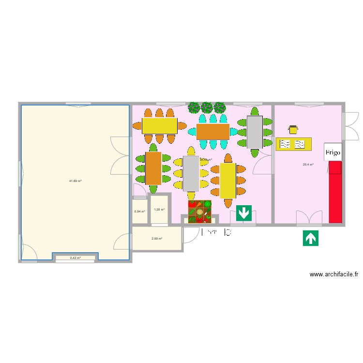 réfectoire - Plan dessiné par petitekabylie