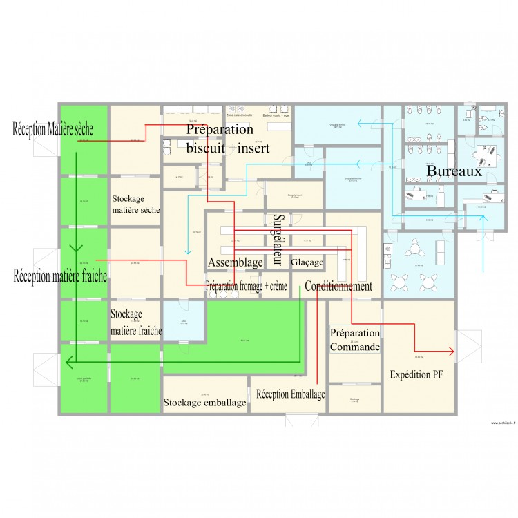 Plan usine cheescake - Plan dessiné par LucasP