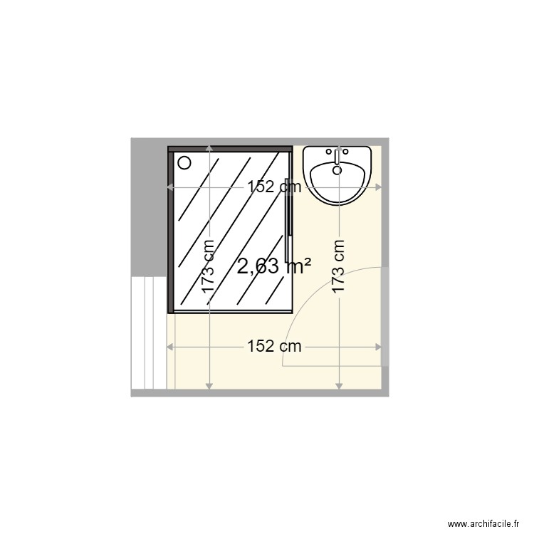 Salle de douche - Plan dessiné par MAVeRic