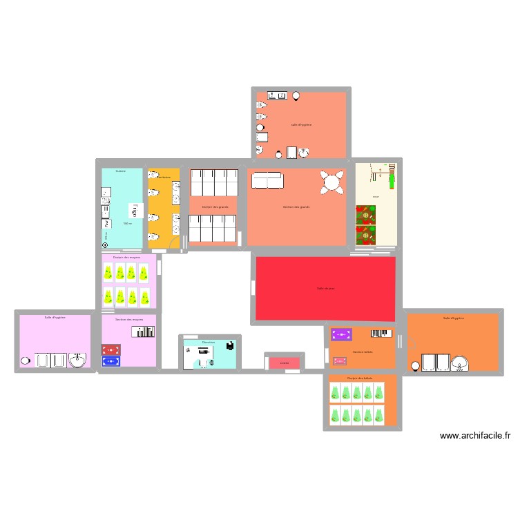 Crèche - Plan dessiné par Gwd