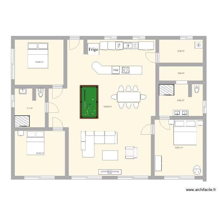 PROJET - Plan 8 pièces 146 m2 dessiné par john97150