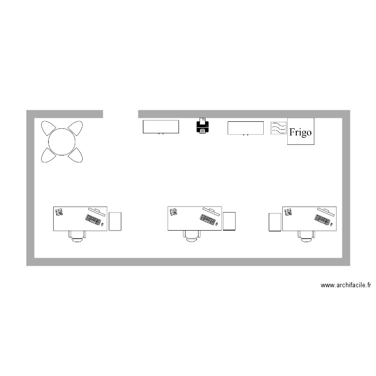 bureau - Plan dessiné par bruno legrand