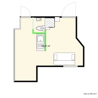Studio 30m2 - Plan 1 pièce 29 m2 dessiné par Laure45800