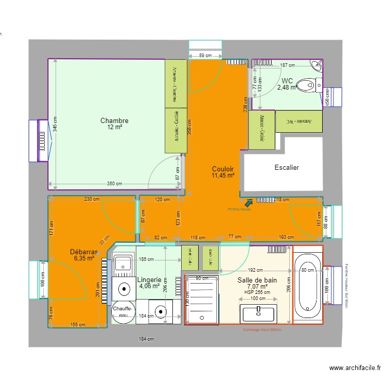 Aménagement Rdc - Plan dessiné par Bpr