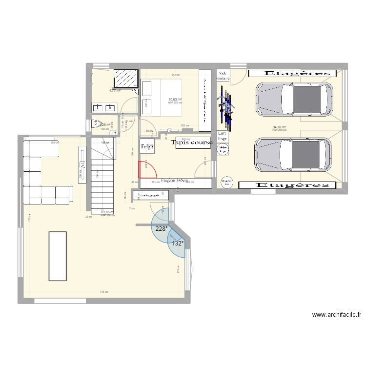 Rdc - Plan 5 pièces 113 m2 dessiné par Micka...