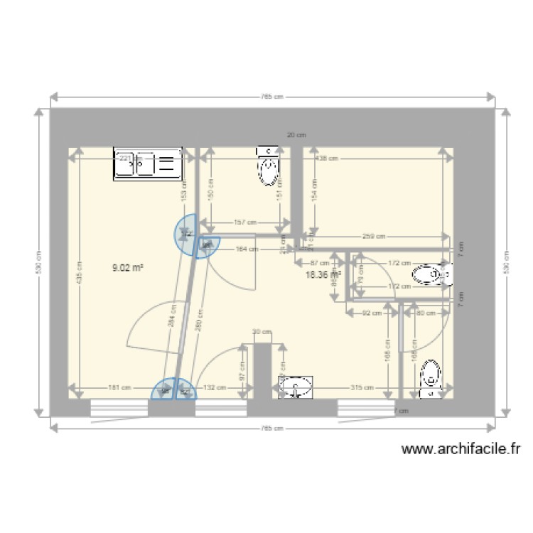 Plan – Nouveau Plan Sanitaires AVANT – Par Pierre Naissant ️ | ArchiFacile