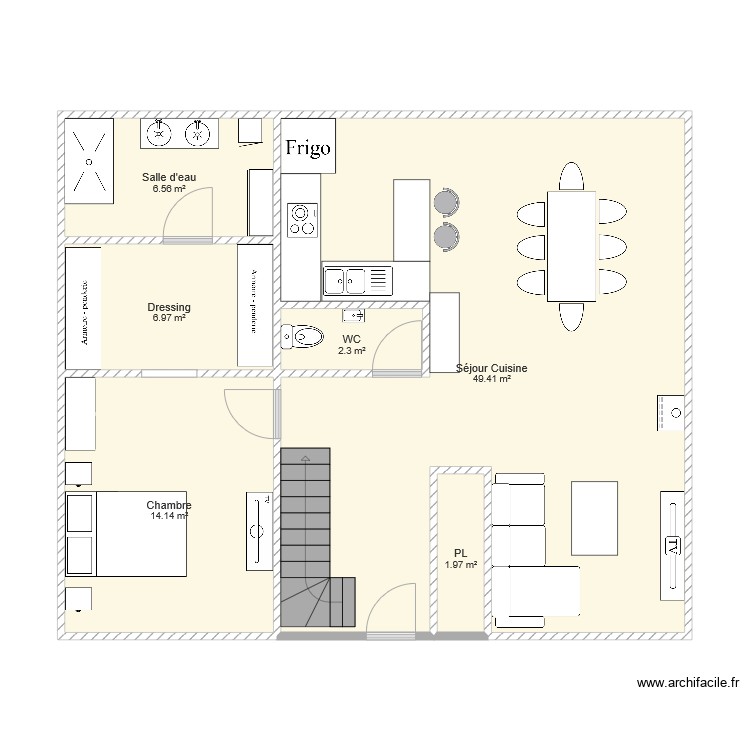 Maison R1 - Plan dessiné par Lougara