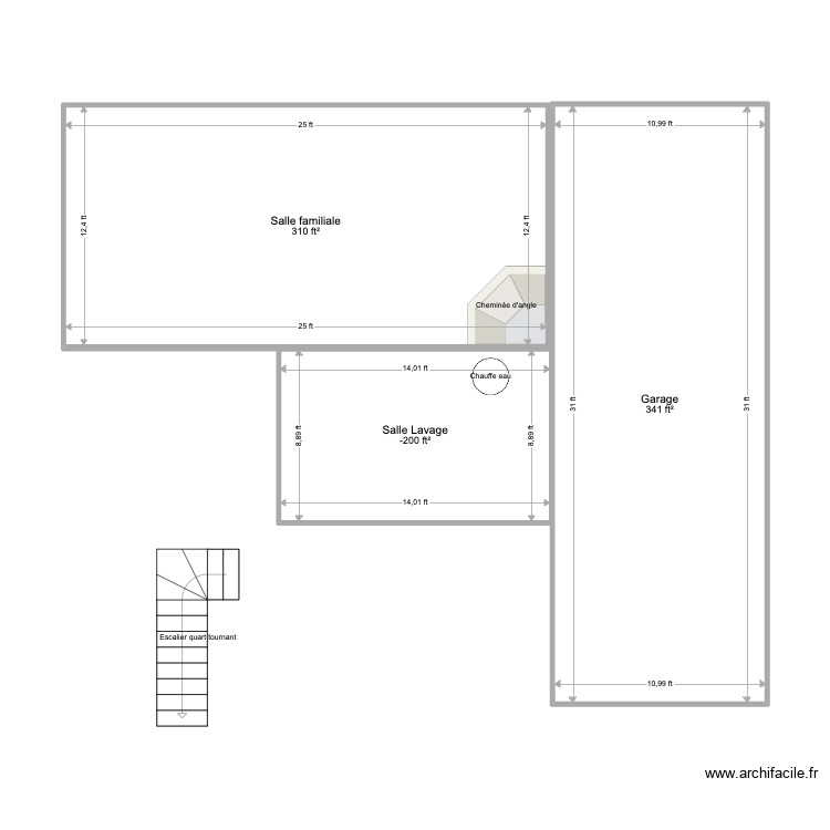 Plan Sous-sol original - Plan 3 pièces 72 m2 dessiné par audreymorin1