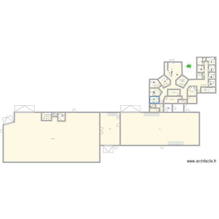 1ere étage usine - Plan 28 pièces 931 m2 dessiné par VickyFortier