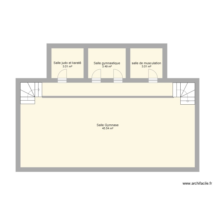 Plan – 1er étage Gymnase – Par BOB PARR ️ | ArchiFacile