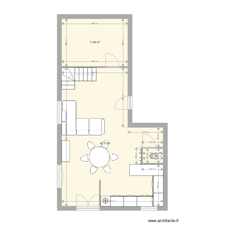 maison - Plan 3 pièces 55 m2 dessiné par sandradouglas