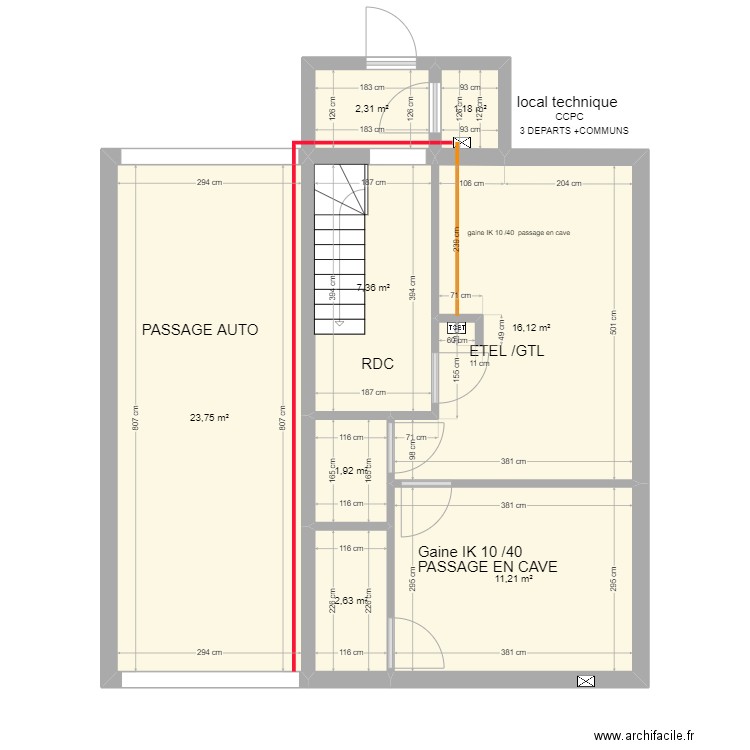 sebastopol plan masse rdc - Plan 8 pièces 66 m2 dessiné par mprbrest