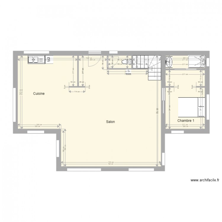 Plan RDC version 1 - Plan dessiné par Hugues73
