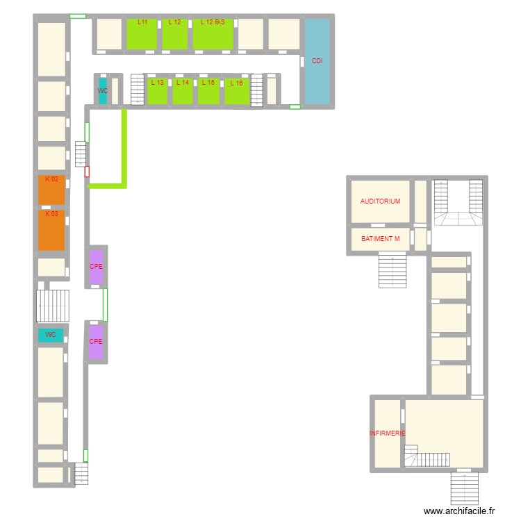 PLAN LYCEE - Plan dessiné par sosofbf