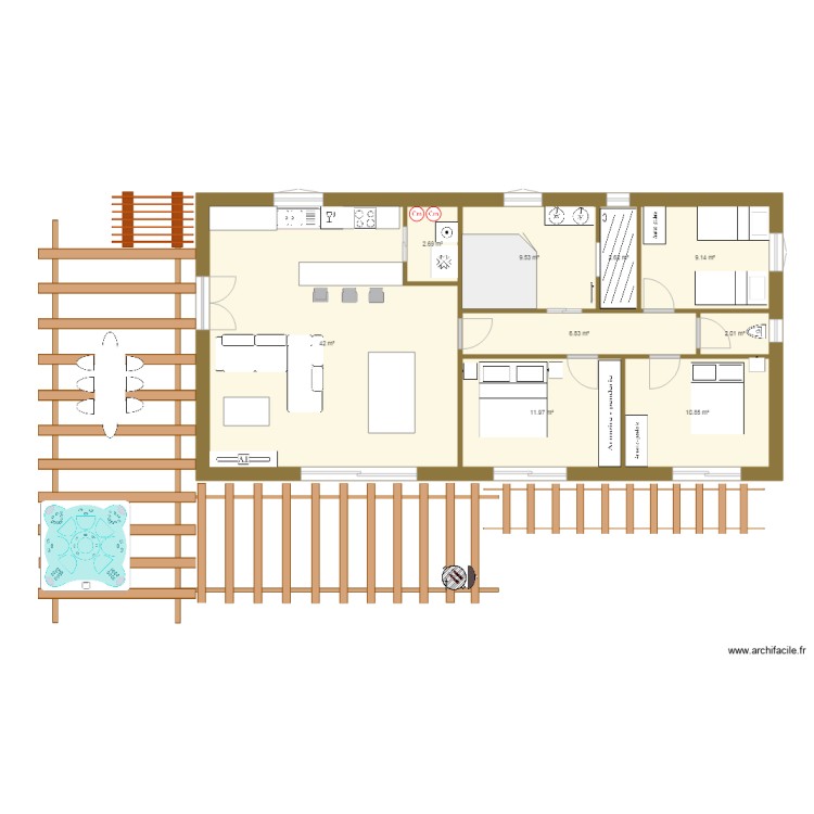 Plan – maison T4 version 4 plein sud – Par Paulodebordeaux ️ | ArchiFacile