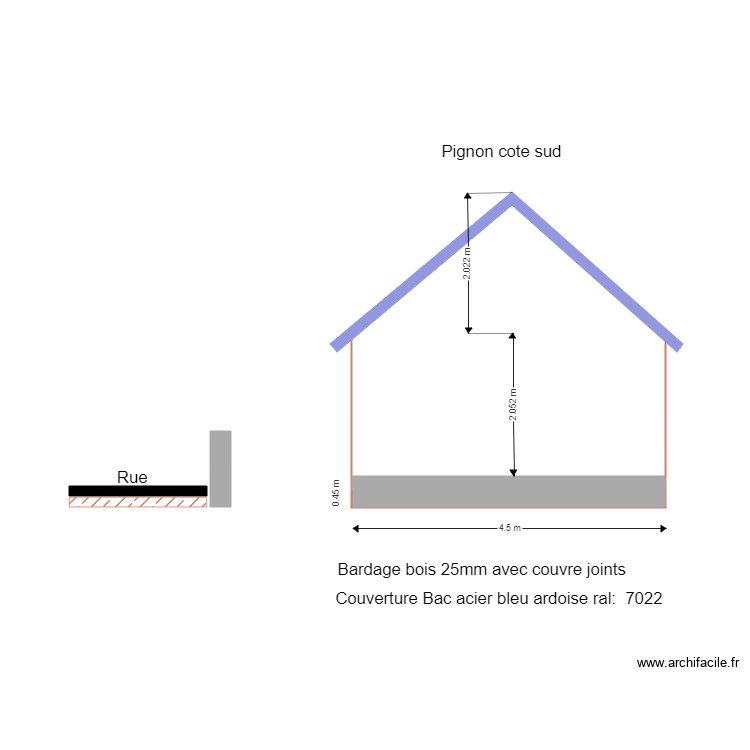 Plan – Pignon coté Sud – Par Maycol ️ | ArchiFacile