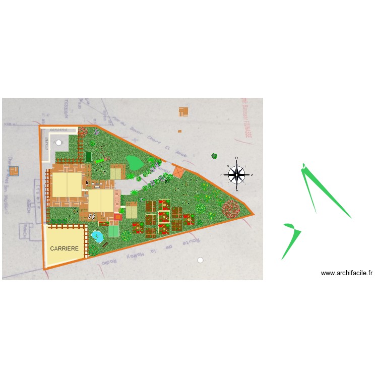 PLAN TERRAIN AMENAGE - Plan dessiné par CECILEJAMAL