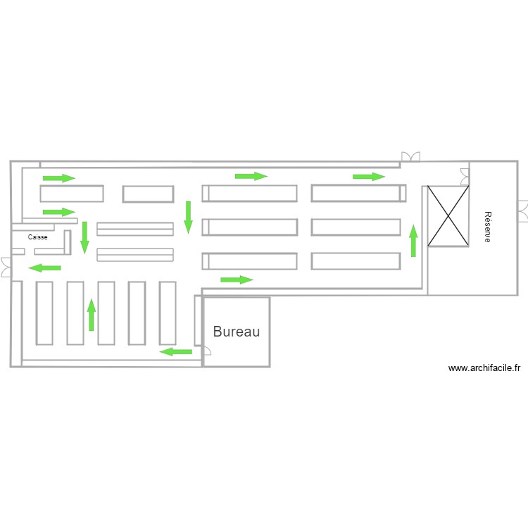 Circulations intérieures horizontale - Plan dessiné par BenFalco