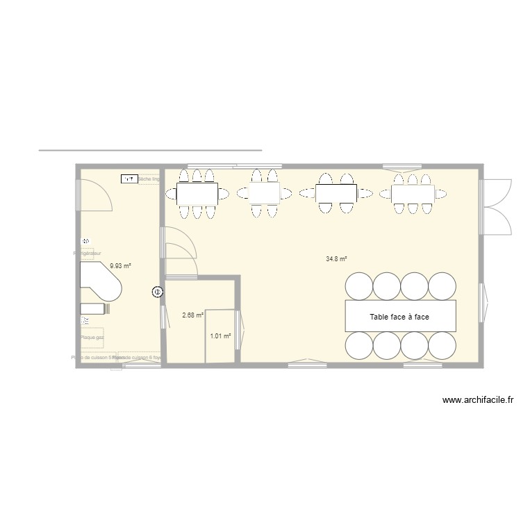 Plan – restaurant – Par Rahma safi ️ | ArchiFacile