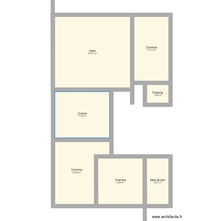 Appartement - Plan 7 pièces 74 m2 dessiné par 3National