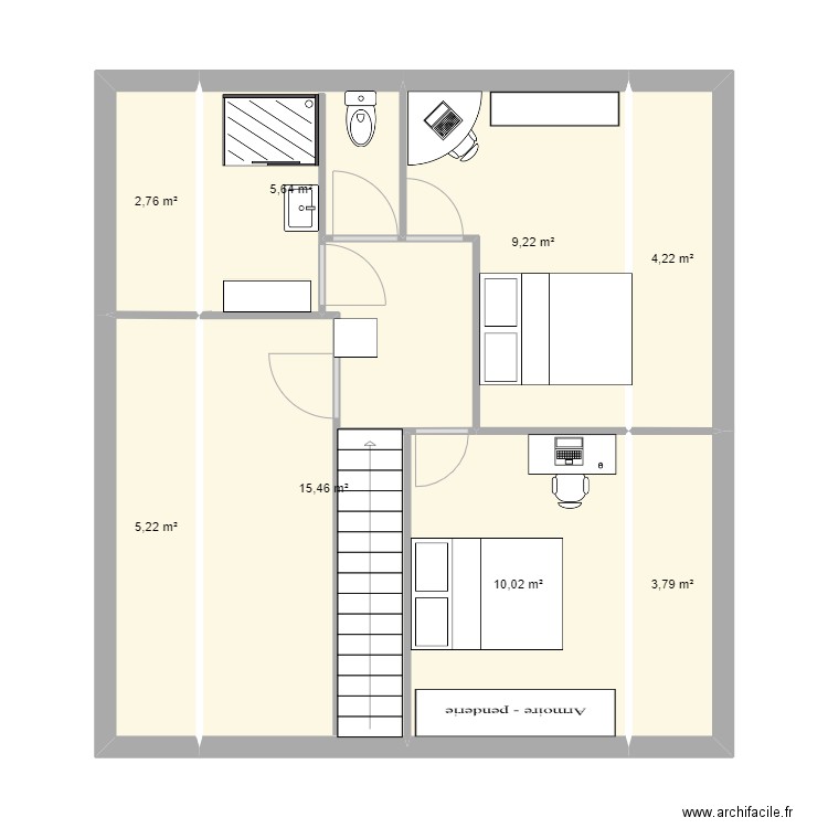 R+2 - Plan dessiné par demiranda...