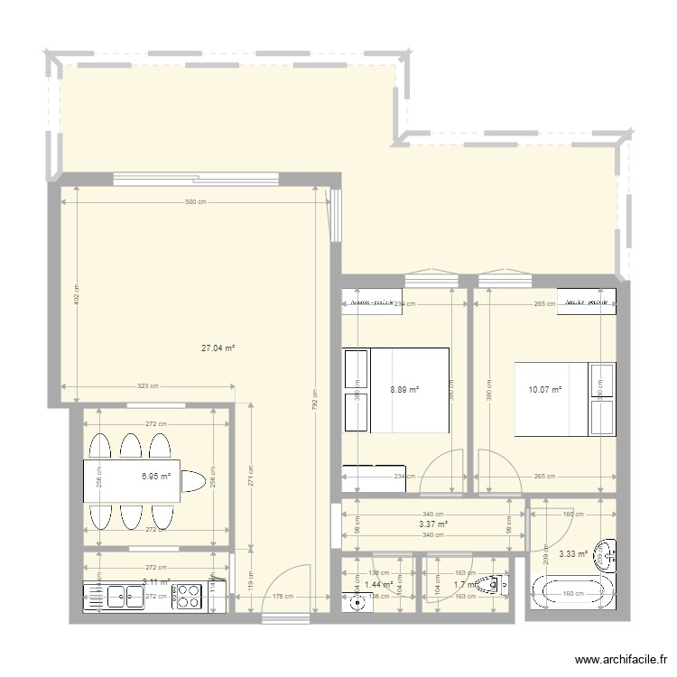 Plan – Plan appart Font Romeu projet SDB – Par templar66 ️ | ArchiFacile