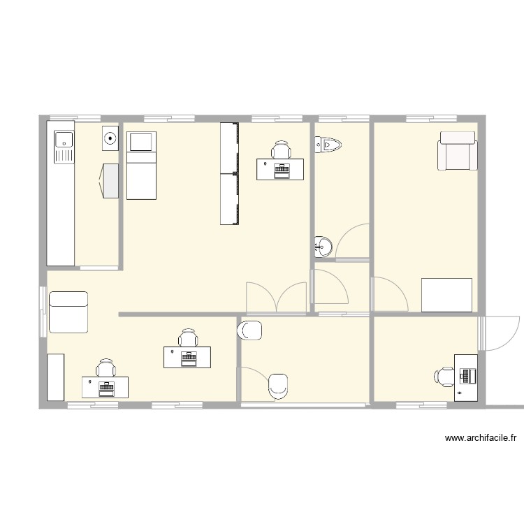 local sanitaire - Plan dessiné par lasione