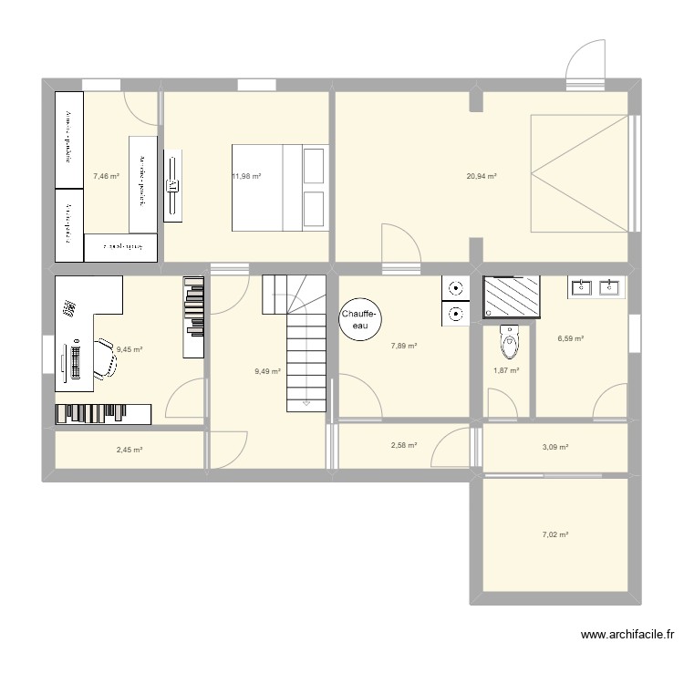 sous sol nouveau 2 - Plan 12 pièces 91 m2 dessiné par phoenix56