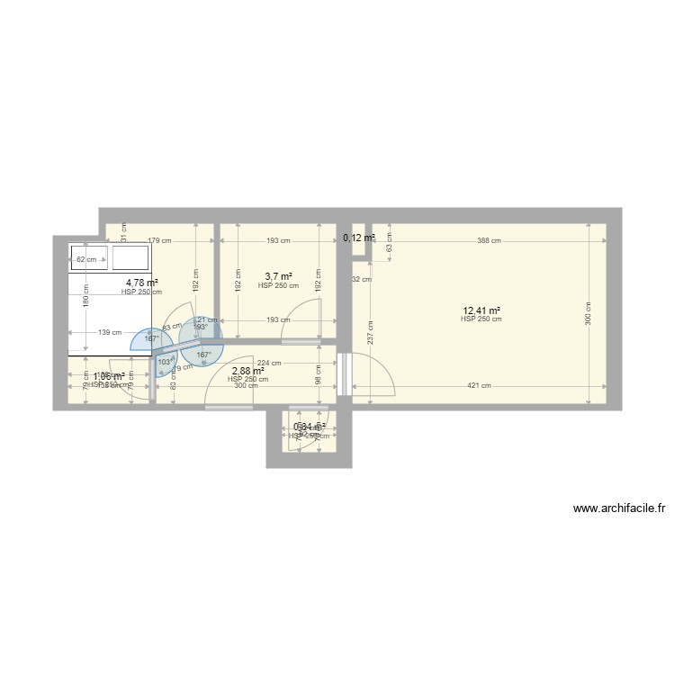 appt 1 - Plan 7 pièces 26 m2 dessiné par ClemDEL